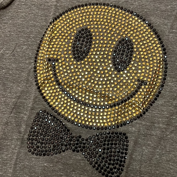 Tops | Bedazzled Happy Face T Shirt | Poshmark